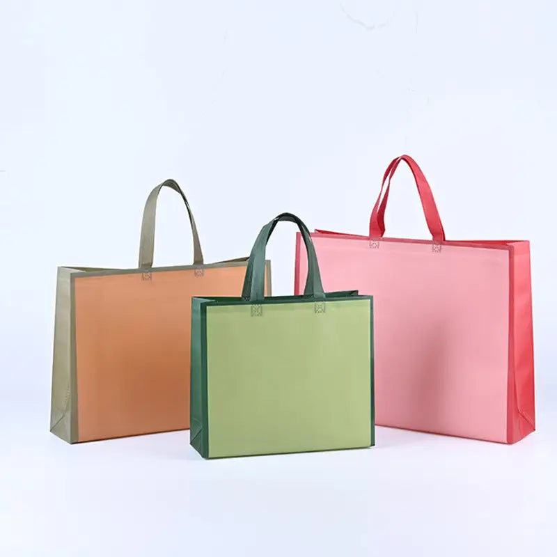 50pcs, 3 Sizes 3 colors Dual-Colored border Non-Woven Bags – ByHome